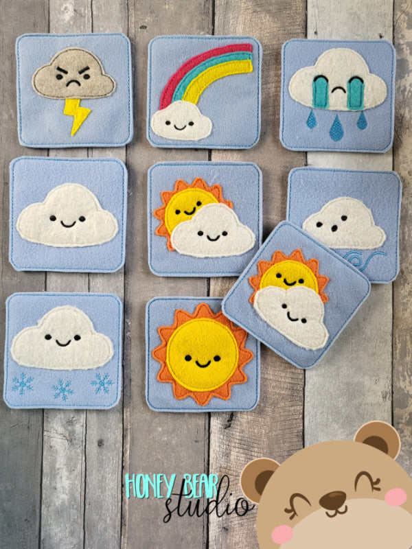 Kawaii Weather Sunny Day Memory Matching Card Game DIGITAL DOWNLOAD em ...
