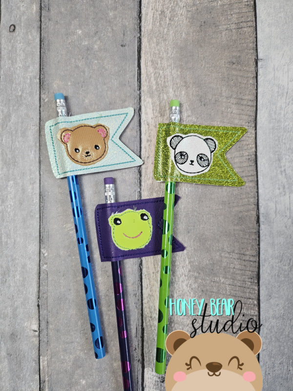 Round Animal Faces Pencil FLAG slide for 4x4 DIGITAL DOWNLOAD embroide ...