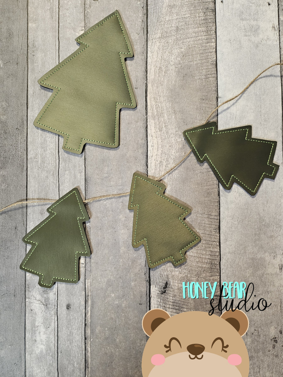 Simple Christmas Tree Banner Piece 4x4 & 5x7 DIGITAL DOWNLOAD embroide ...