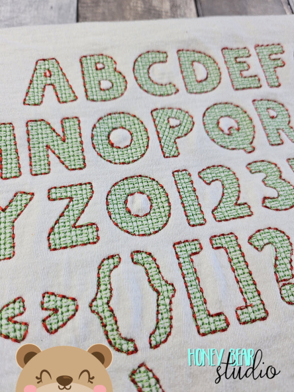 Beach Days Tweed Block Font Alphabet Light Fill Letter 1, 2, 3 inch fo ...