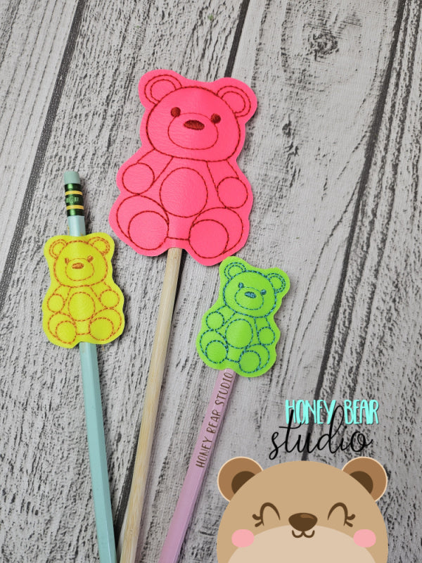 Gummy Bear kawaii pencil topper AND straw slide PLANT STAKE for 4x4 DI ...