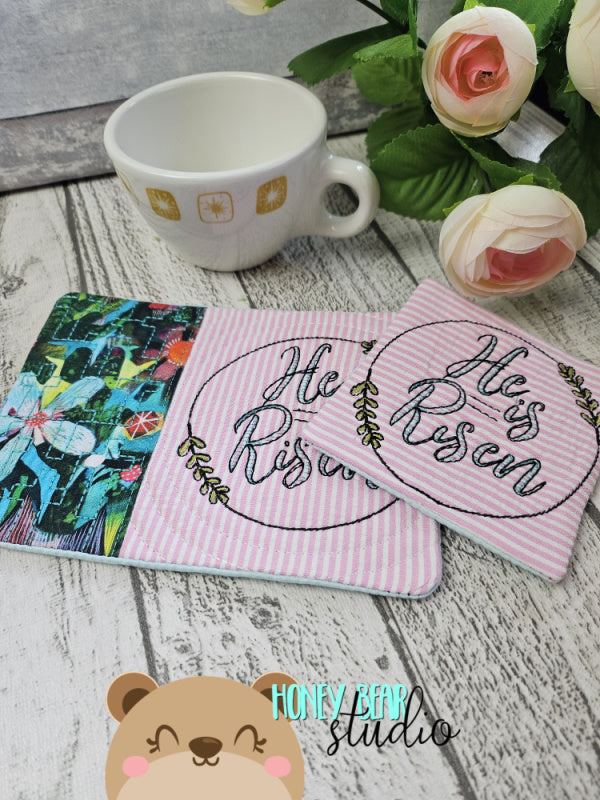 resurrection easter Jesus MUG RUG Coaster Set 4x4 5x7 Hoop – Honey Bear ...