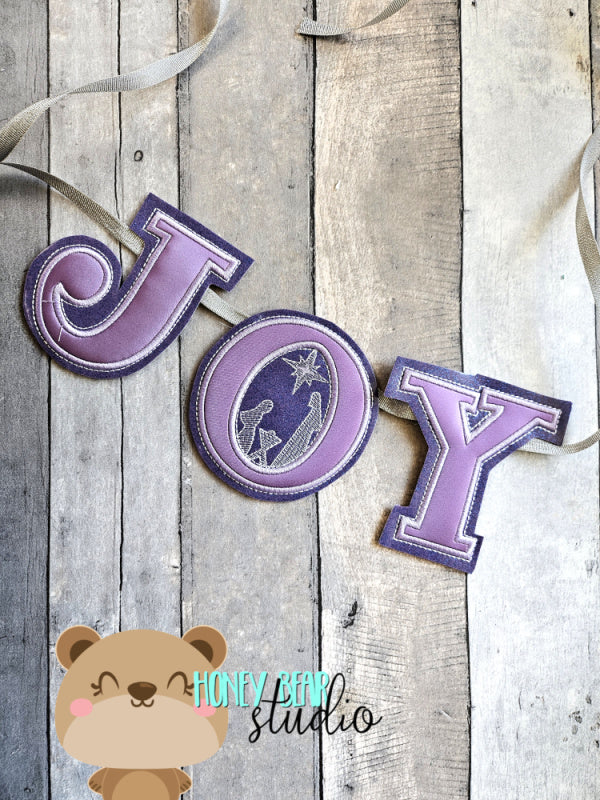 JOY Nativity Christmas Banner 4x4 & 5x7 DIGITAL DOWNLOAD embroidery fi ...