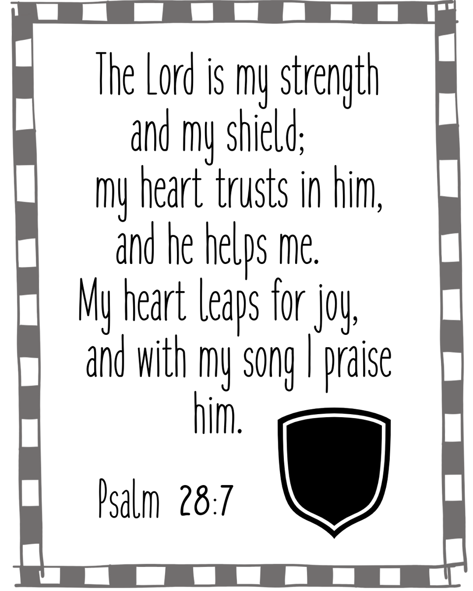 Psalm 28:7 The Lord is My Strength Bookmark for 4x4 DIGITAL DOWNLOAD e ...