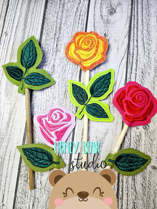 Satin Roses Bouquet Arrangement on a STICK plant stakes stick signs ap ...