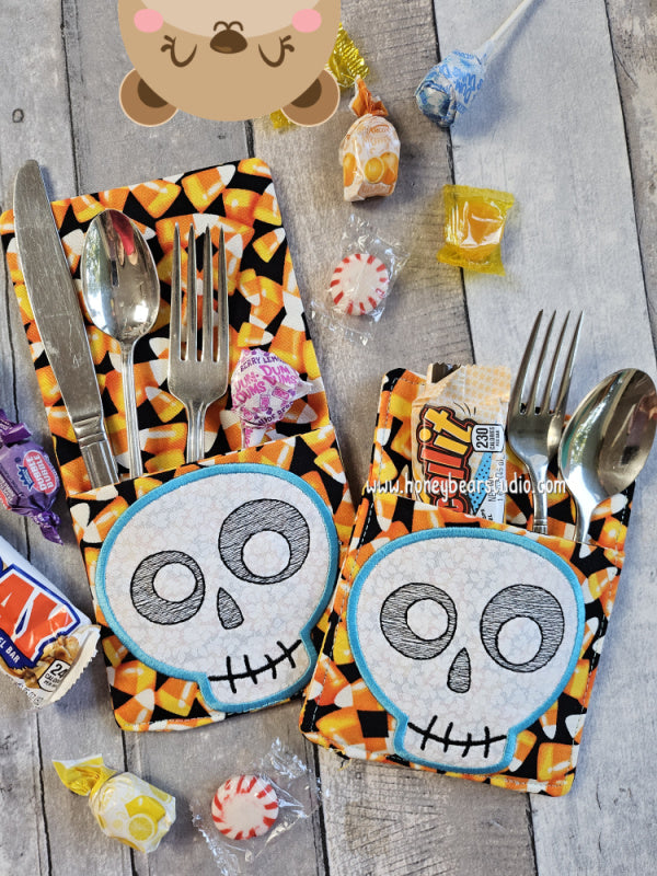 goofy skull silverware flatware holder tablescape Set 5x7 6x10 Hoop ...