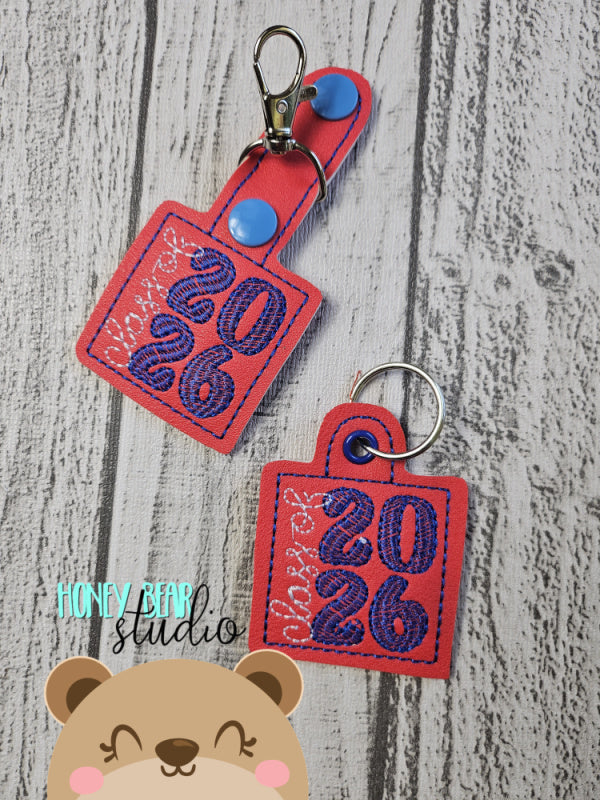 Class of 2026 Graduation Senior Fob snap tab, or eyelet key fob set 4x ...