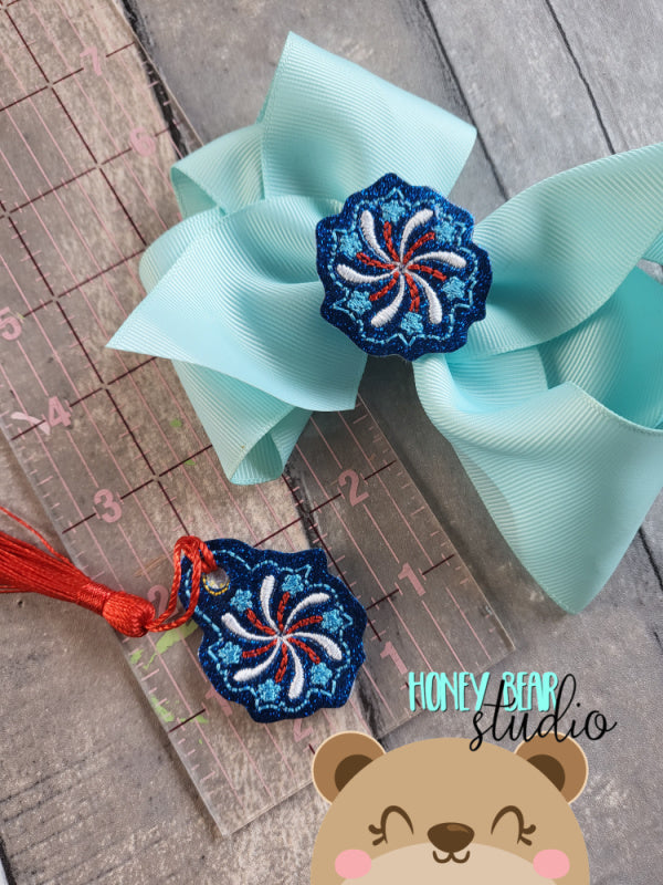 Firework Splash feltie SET, feltie, charm or zipper pull eyelet for 4x ...