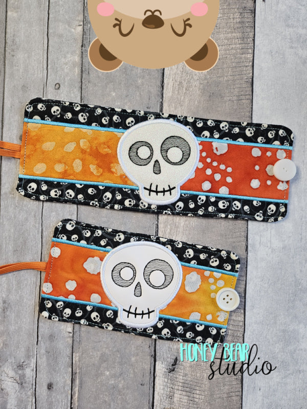 goofy skull halloween spooky applique mug wrap ITH File honey bear ...