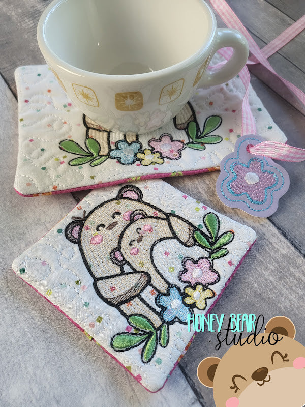 mama baby bear mom mum MUG RUG Coaster 4x4 5x7 Coaster In the Hoop ...