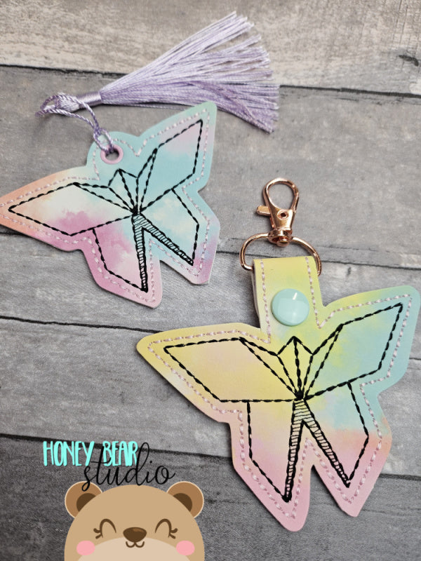 Origami Animal BUTTERFLY Fob snap tab, or eyelet key fob set 4x4 DIGIT ...
