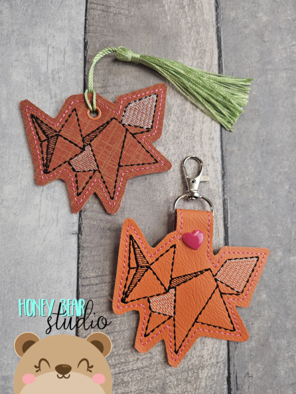 Origami Animal Fox Fob snap tab, or eyelet key fob set 4x4 DIGITAL DOW ...