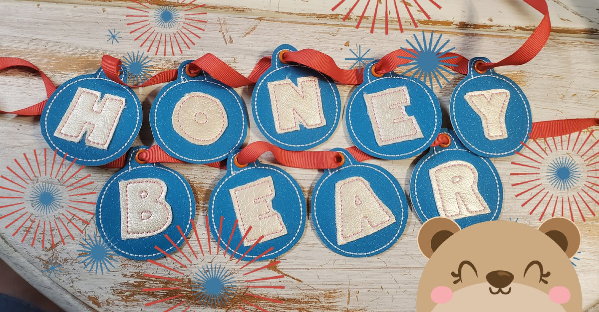 CHONKY Font FULL ALPHABET A-Z Applique snap tab, or eyelet fob for 4x4 ...