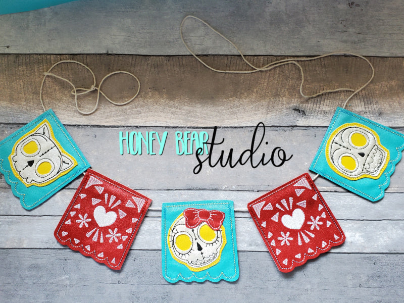 DOTD Banner Set 4x4 5x7 Skulls Day of the Dead SET In the Hoop Honey ...