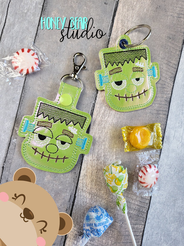 FrankenFob Frankie Frankenstein Monster snap tab, or eyelet key fob se ...