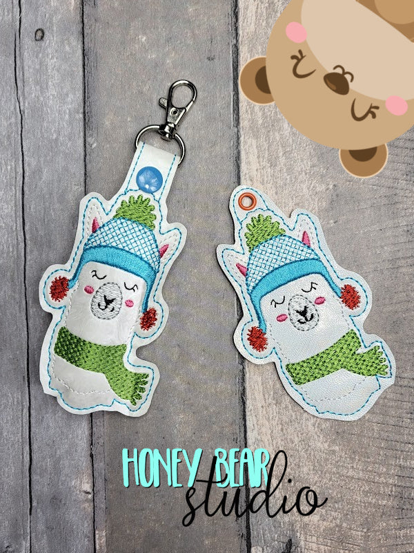 Winter Llama Alpaca Lip Balm Holder 4x4 and 5x7 DIGITAL DOWNLOAD embro ...