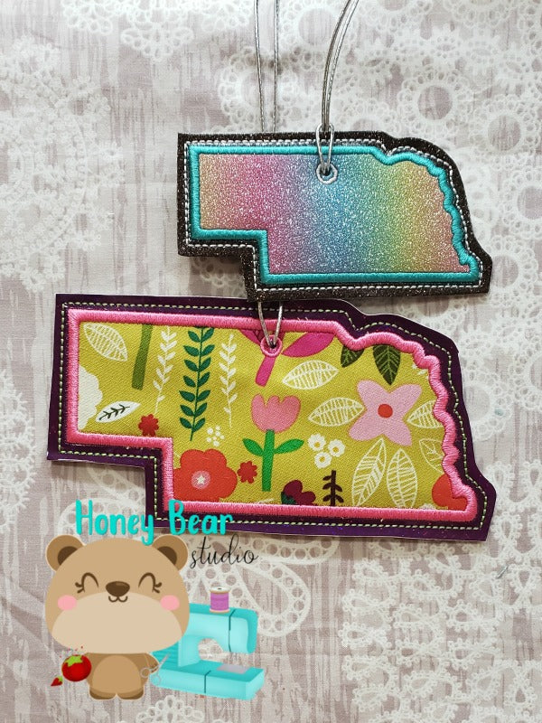 Honey Bear Studio States state of Nebraska Christmas Ornament SET ...