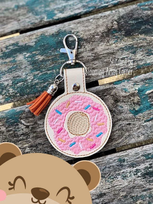 Iced Sprinkles Donut snap tab or eyelet for 4x4 DIGITAL DOWNLOAD embro ...