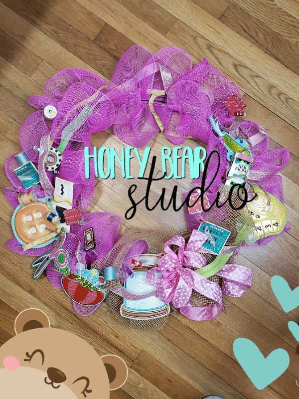 Sewing Notions Banner Wreath SET VALUE PACK Honey Bear File DOWNLOAD ...