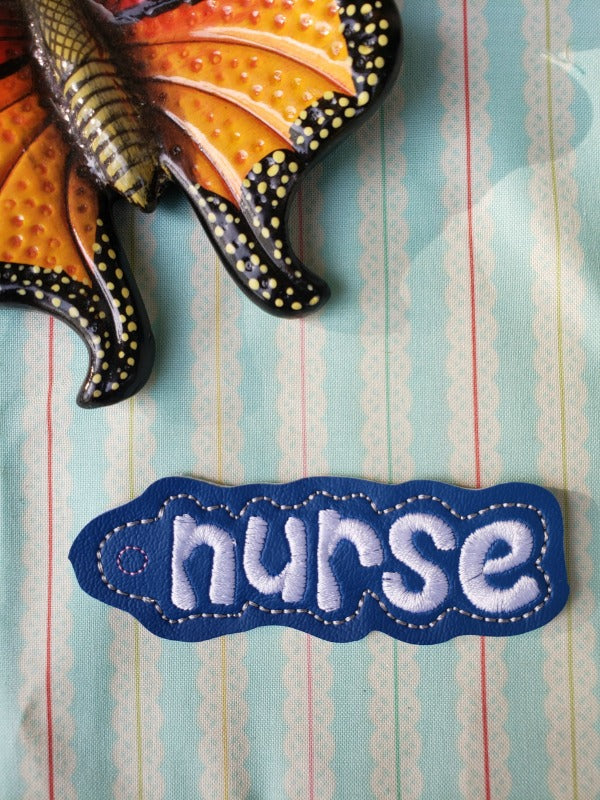 NURSE snap tab, or eyelet fob for 4x4 DIGITAL DOWNLOAD 1 embroidery fi ...
