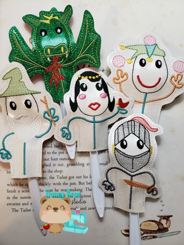 Spoonkins Puppet SET Medieval Court 4x4 DIGITAL DOWNLOAD embroidery fi ...